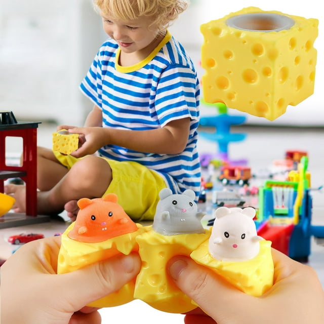 Cheese Mouse Popper Toy, Interactive Stress Relief Fidget, Sensory ...