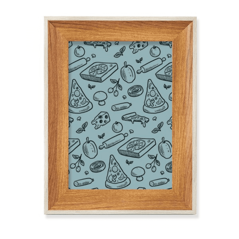 Cheese Mushroom Pizza Foods Desktop Wooden Photo Frame Display Picture ...