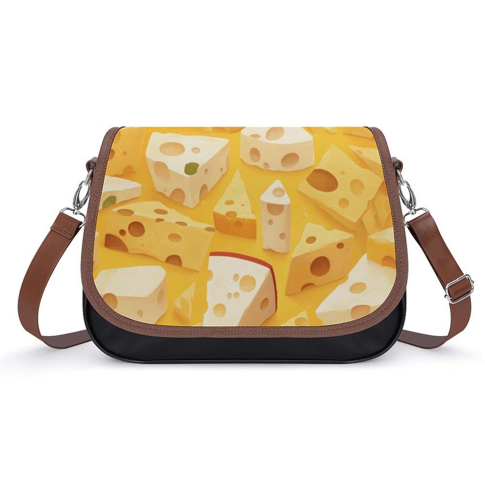 Cheese Pattern (2) Pu Leather Shoulder Bag Essential For Daily Travel ...