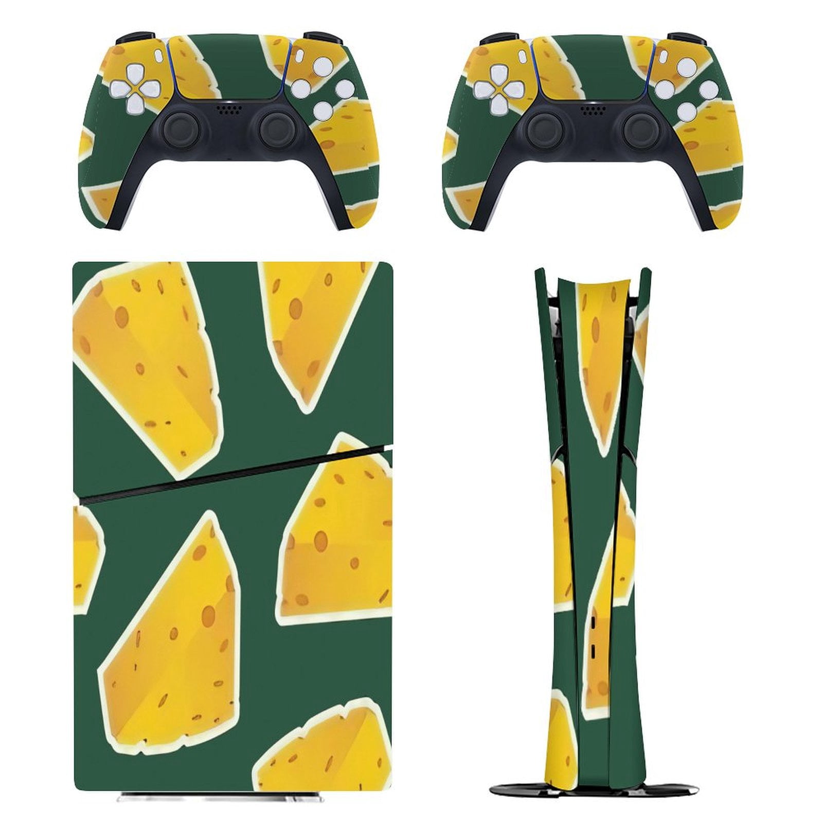Cheese Pattern On Green PS5/PS5 Pro/PS5 Slim Digital Disc Skin Sticker ...
