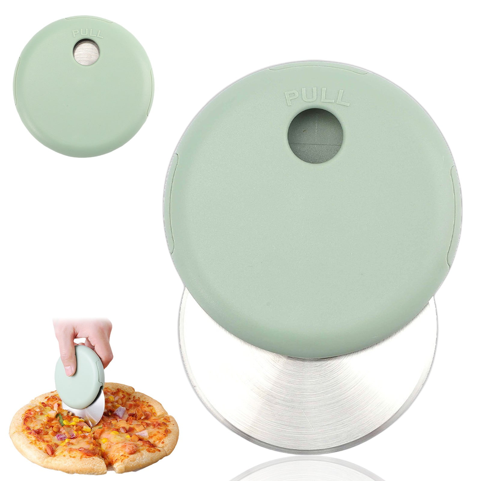 Cheese Pizza Cutter Wheel | Round Stainless Steel Roller Knife ...