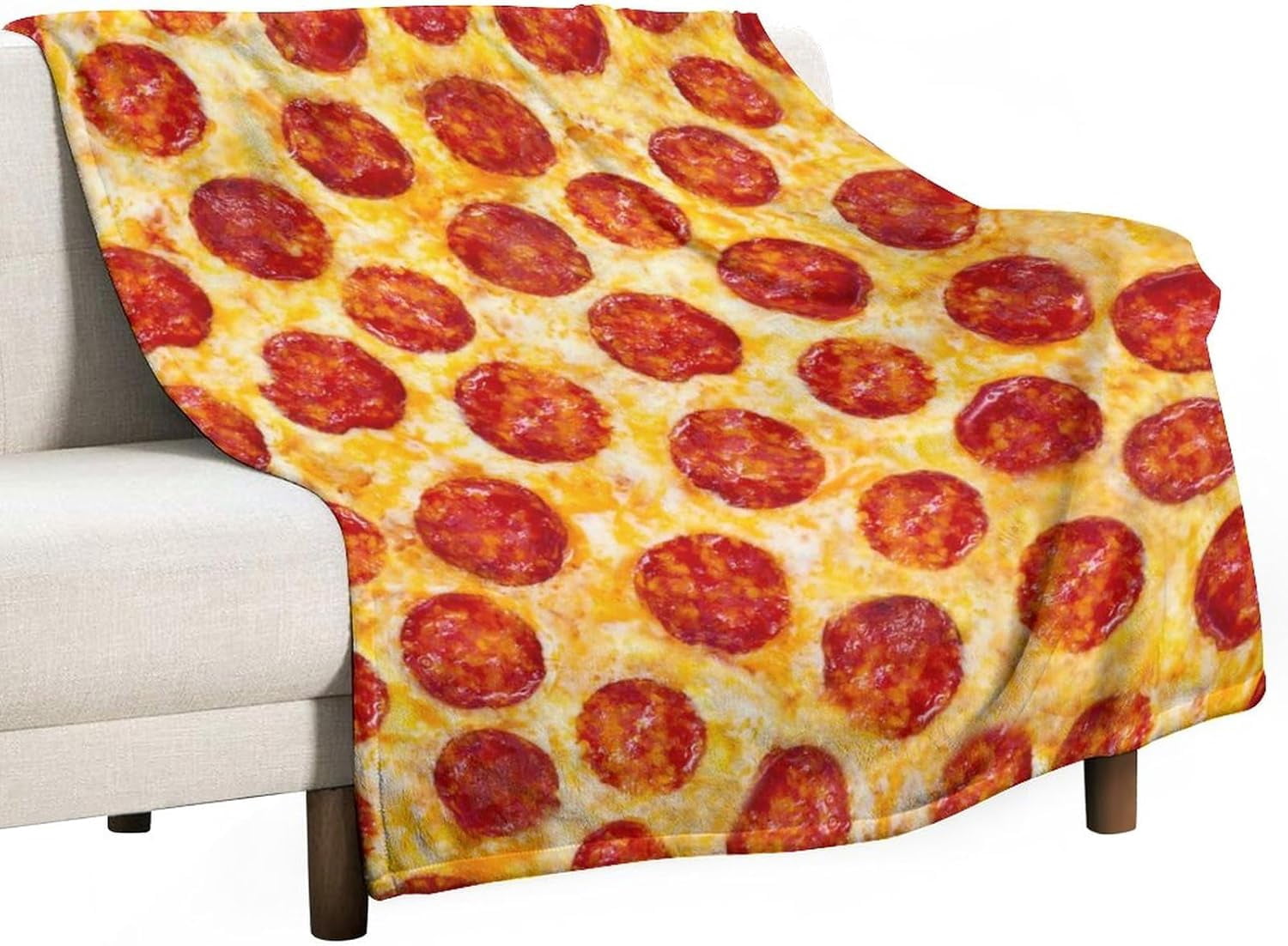 Cheese Pizza Texture Blanket Fleece Cozy Warm Funny Realistic Food ...