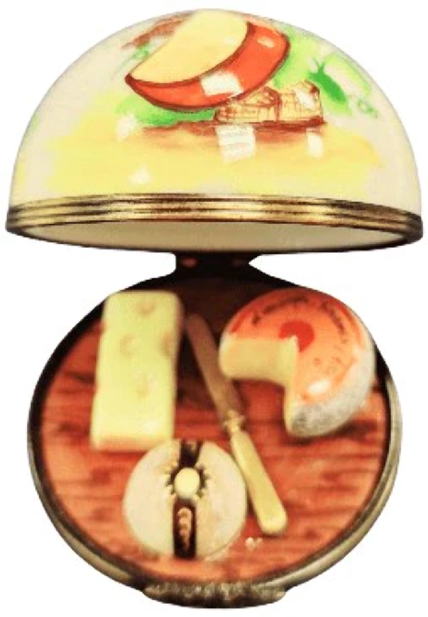 Cheese Platter under Dome RARE Limoges Box Porcelain Figurine - Walmart.com