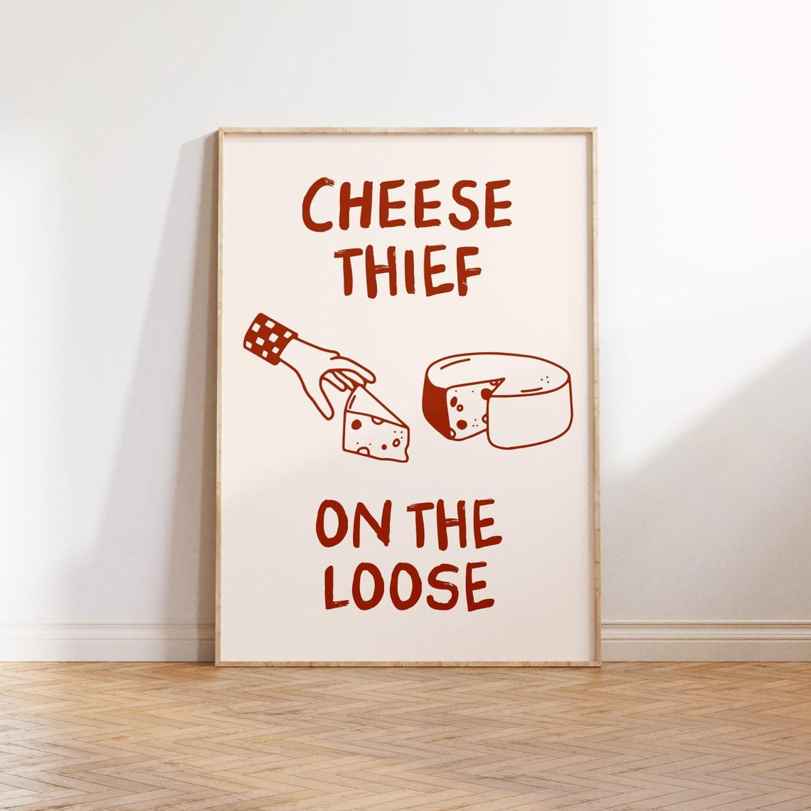 Cheese Print Funny Cheese Poster Kitchen Art Food Typography Wall Art ...