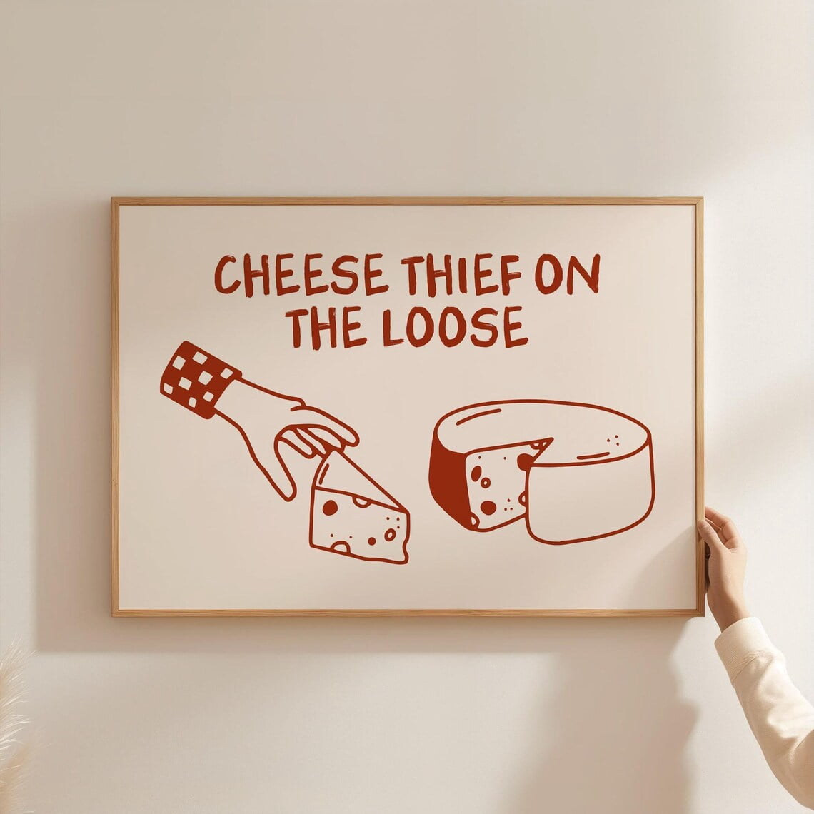 Cheese Print Funny Cheese Poster Kitchen Art Food Typography Wall Art ...