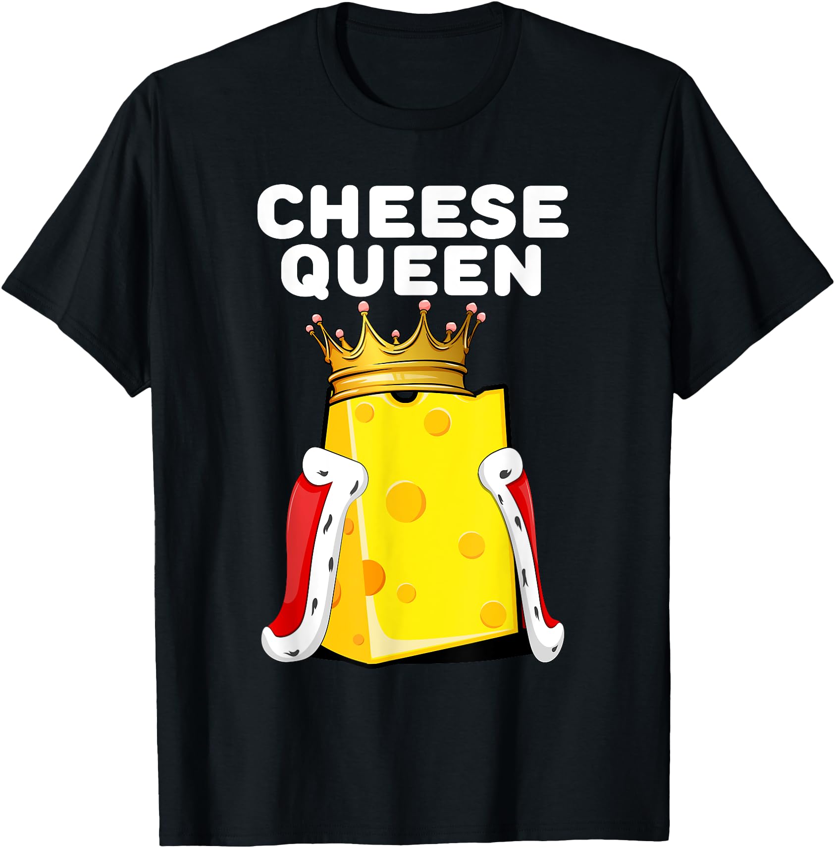 Cheese Queen Womens Cute Cheese Lover T-Shirt,Red Color,Size L ...