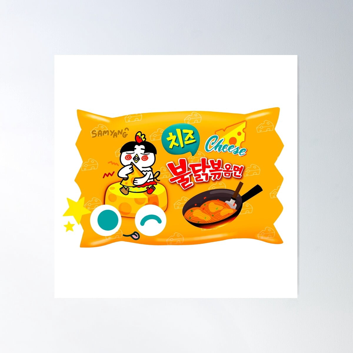 Cheese Samyang Noodles Poster Wall Art, Modern Wall Decor For Living ...