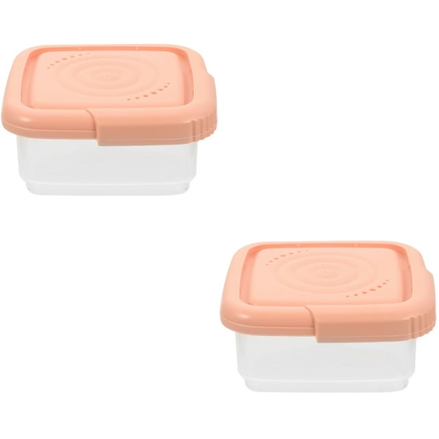Cheese Slice Crisper Container with Lid Mini Plastic Containers 2 Count ...