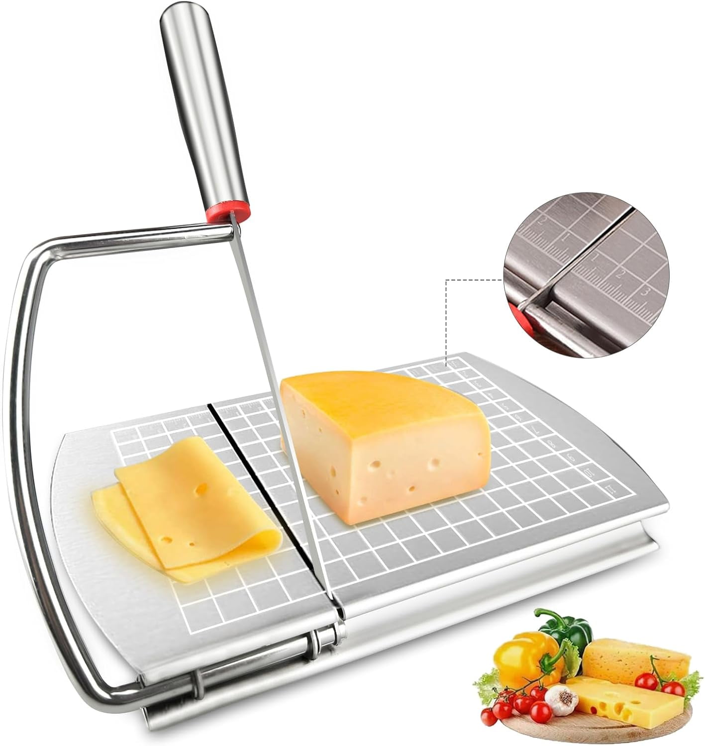 Cheese Slicer Cutter for Block Cheese,Multifunctional Stainless Steel ...