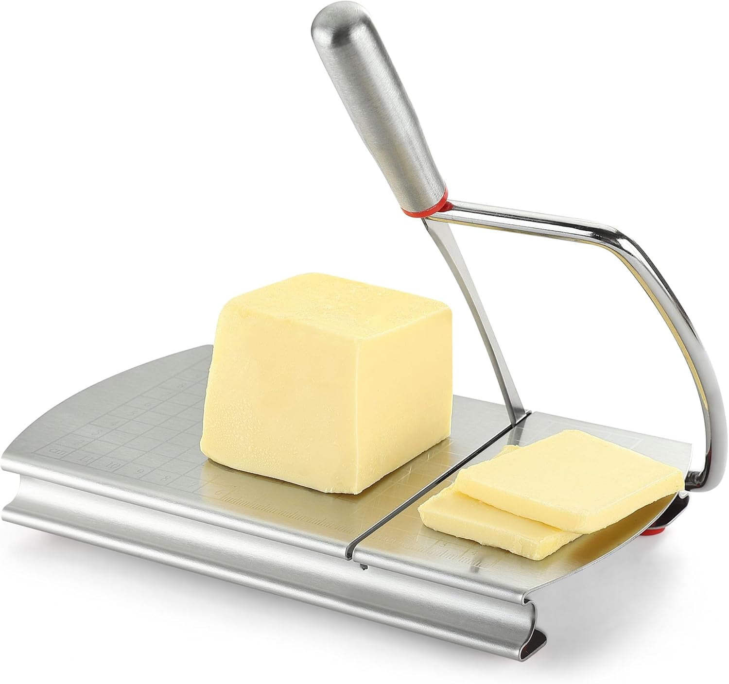 Cheese Slicer Cutter, Stainless Steel Cheese Cutter Board with Blade ...