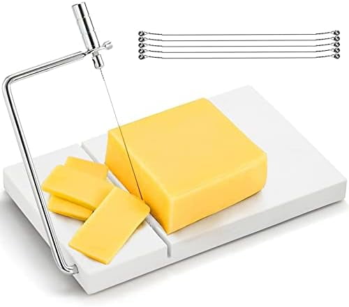 Cheese Slicer, Marble Cheese Cutter with 6 Wires, 8" L x 5" W Heavy ...