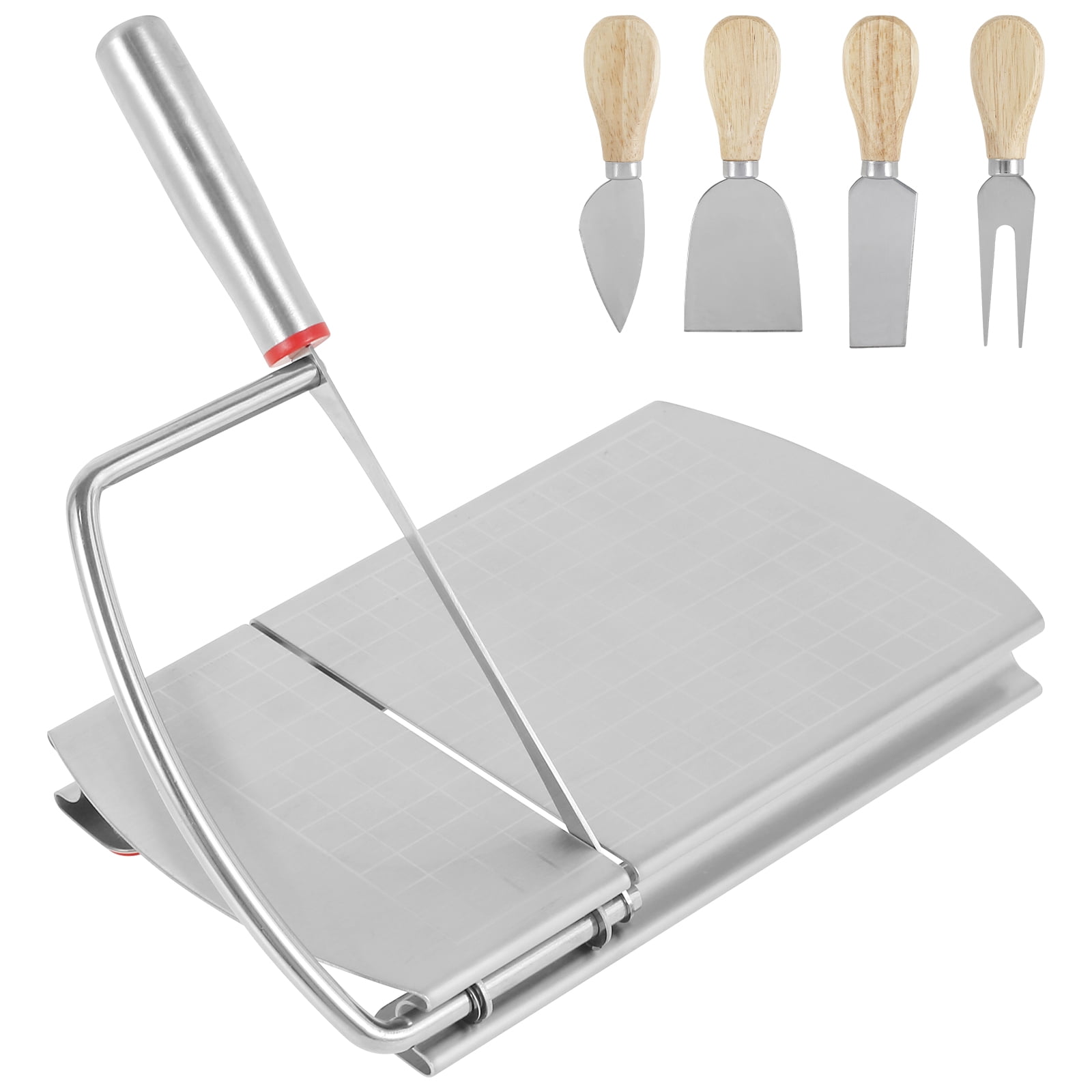 Cheese Slicer Stainless Steel Cheese Cutter with 4 Cheese Knives ...