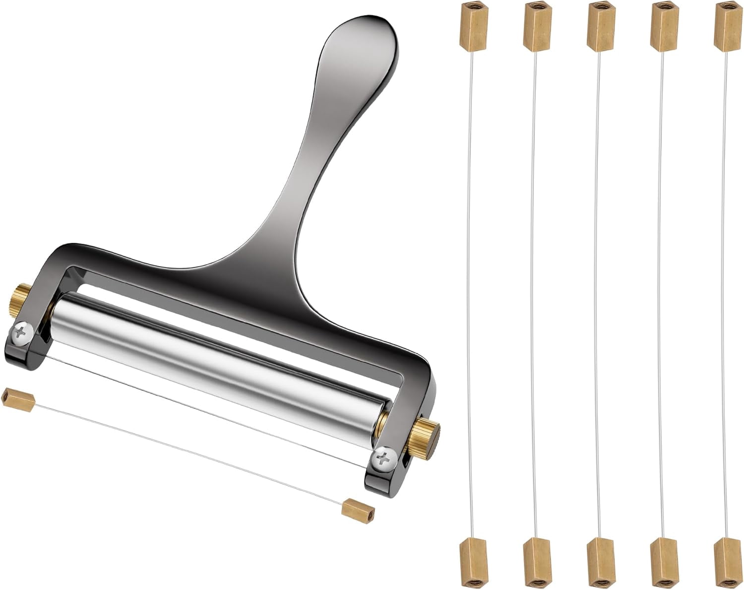 Cheese Slicer - Stainless Steel Wire Cutter for Mozzarella, Cheddar ...