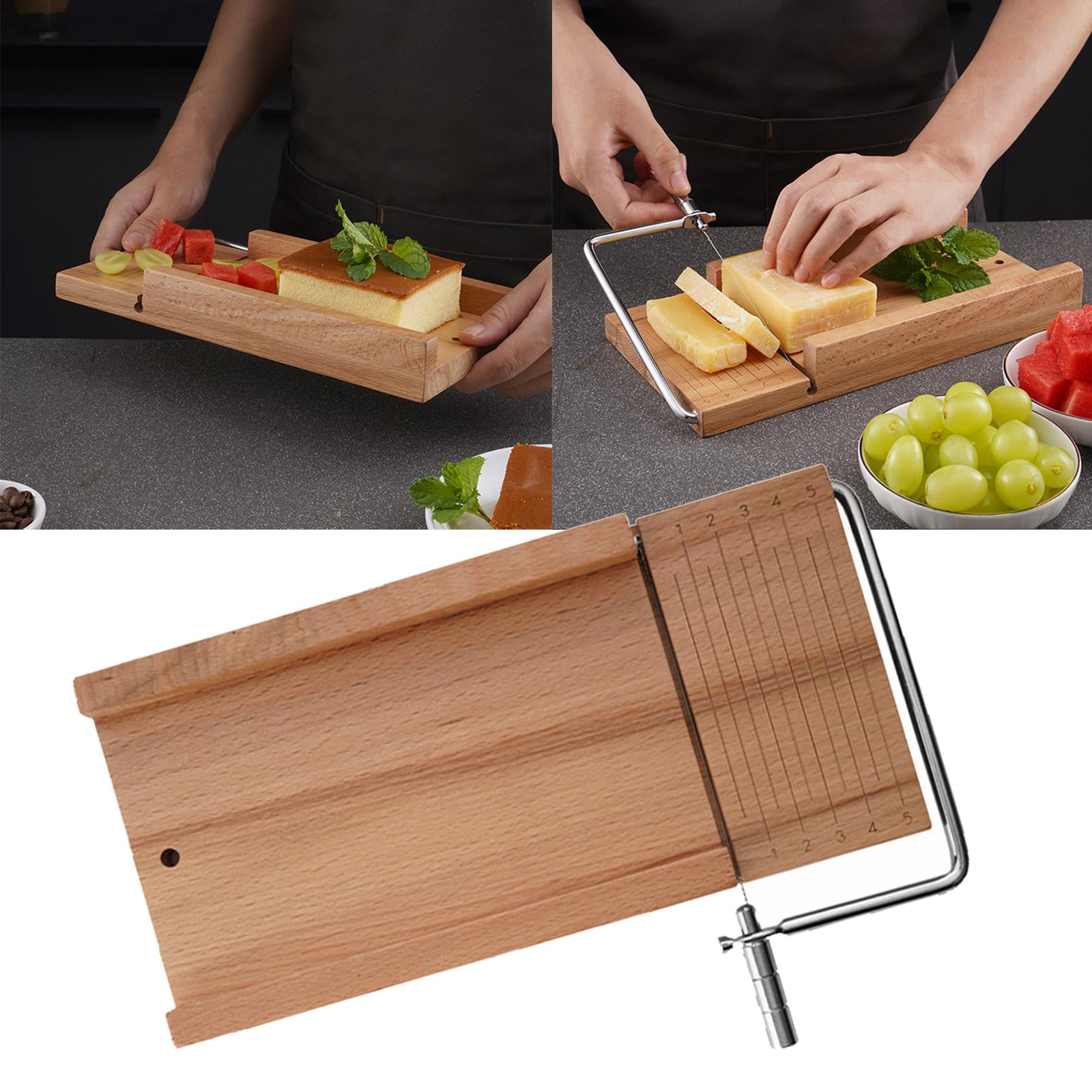 Cheese Slicer with Stainless Steel Cutter Kitchen Utensil Tools Platter ...
