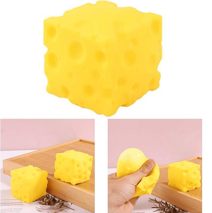 Cheese Squeeze Toy, Soft Novelty Toy, Fake Cheese Stress Relief Fidget ...
