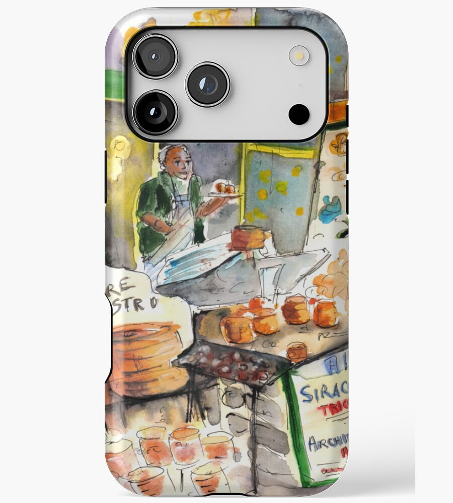 Cheese Stall In Siracusa, Italian Market Scene Sicily H1351 Phone Case ...