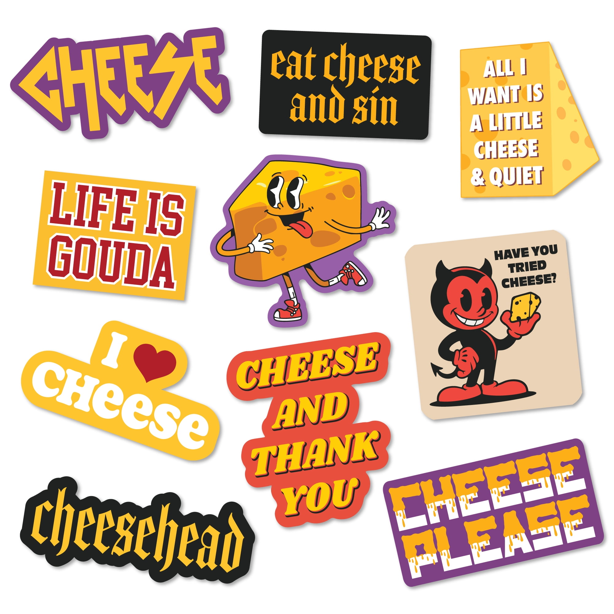 Cheese Stickers Extra Large Stickers for Adults Funny Adhesives with ...