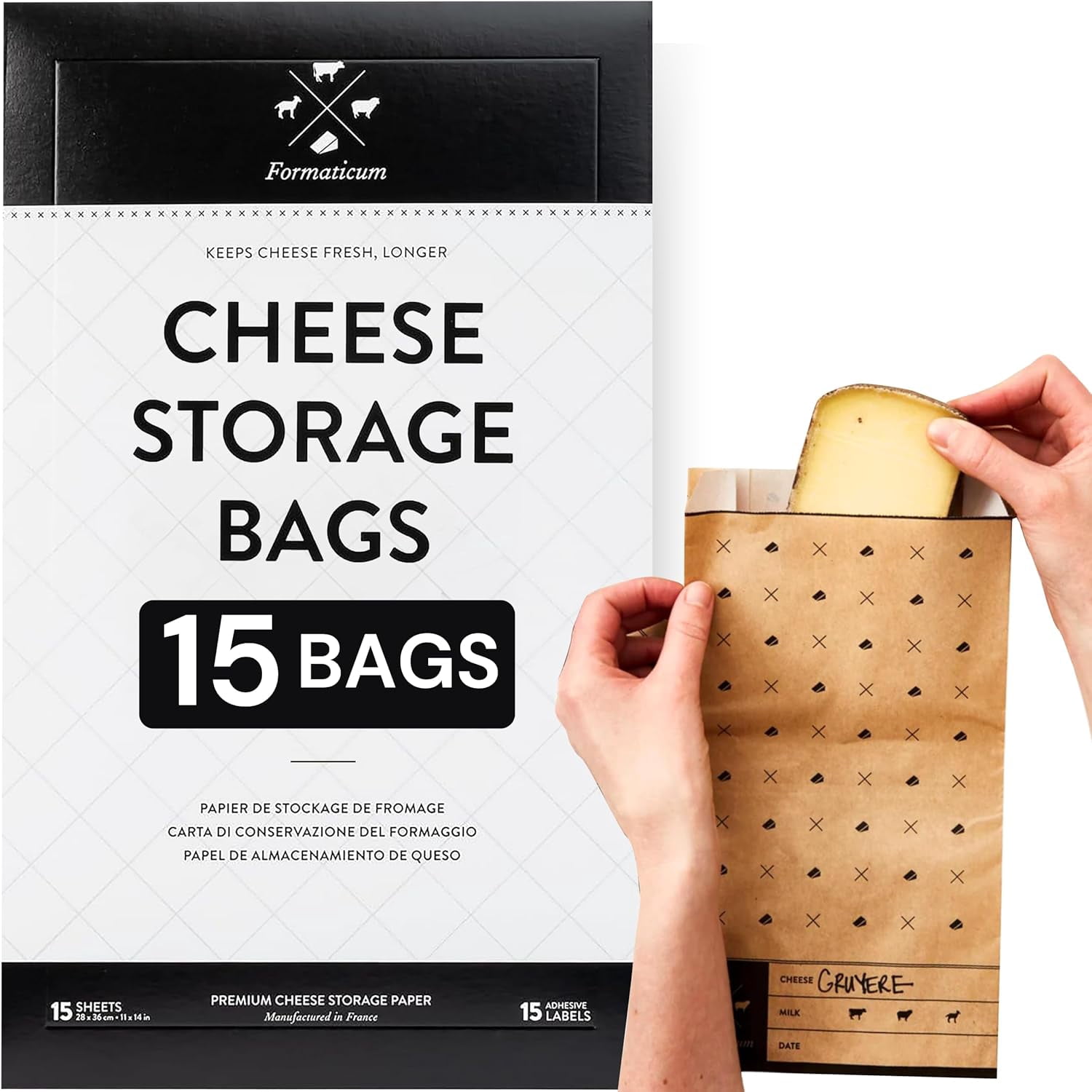 Cheese Storage Bags - Wax Paper Bags to Keep Cheese or Charcuterie ...