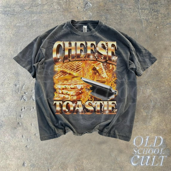 Cheese Toastie Graphic T-shirts, Retro Food Lover Funny Gag Tshirt ...
