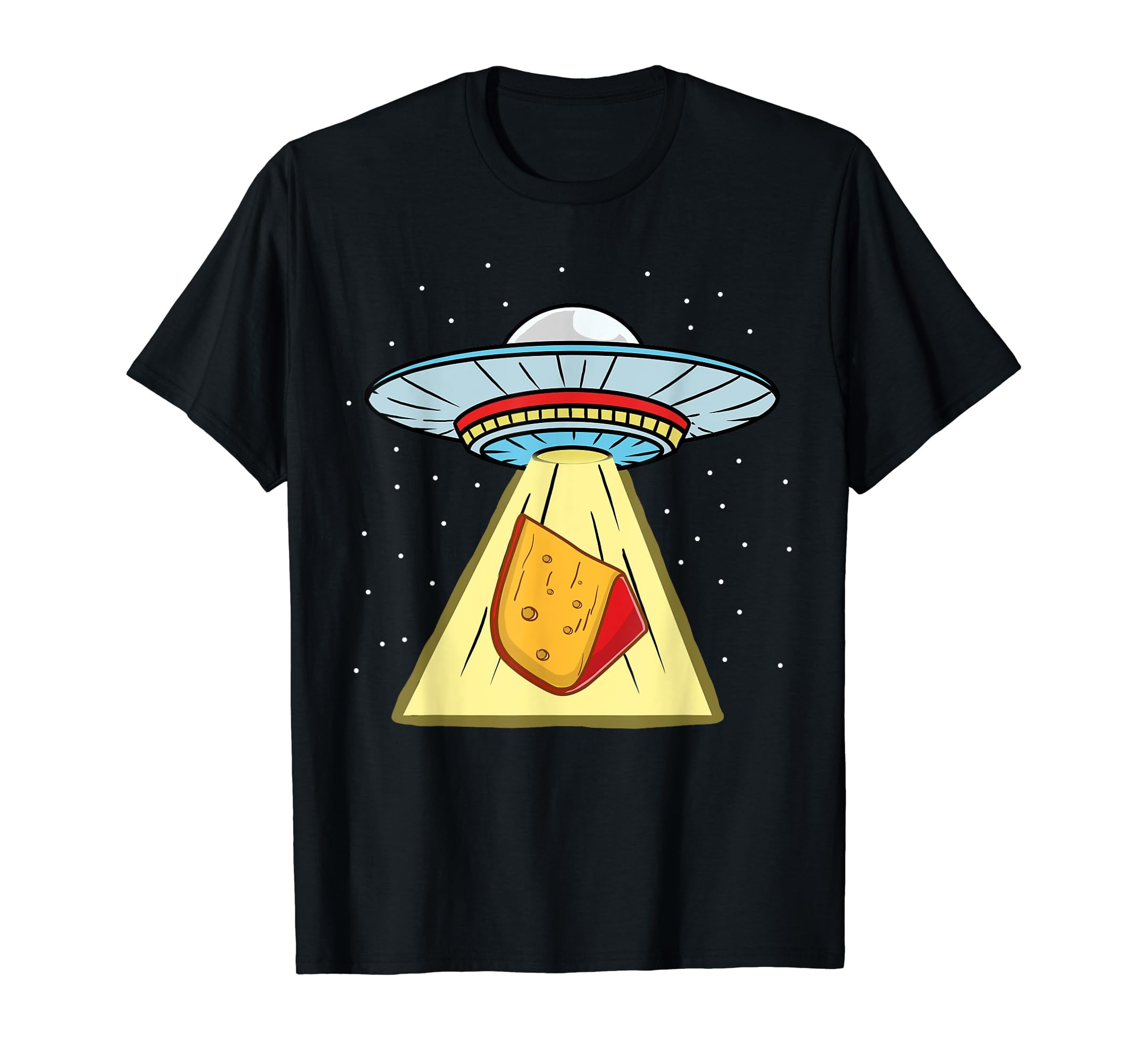 Cheese Ufo Abduction Gouda Cheese Lover Black T-Shirt - Walmart.com