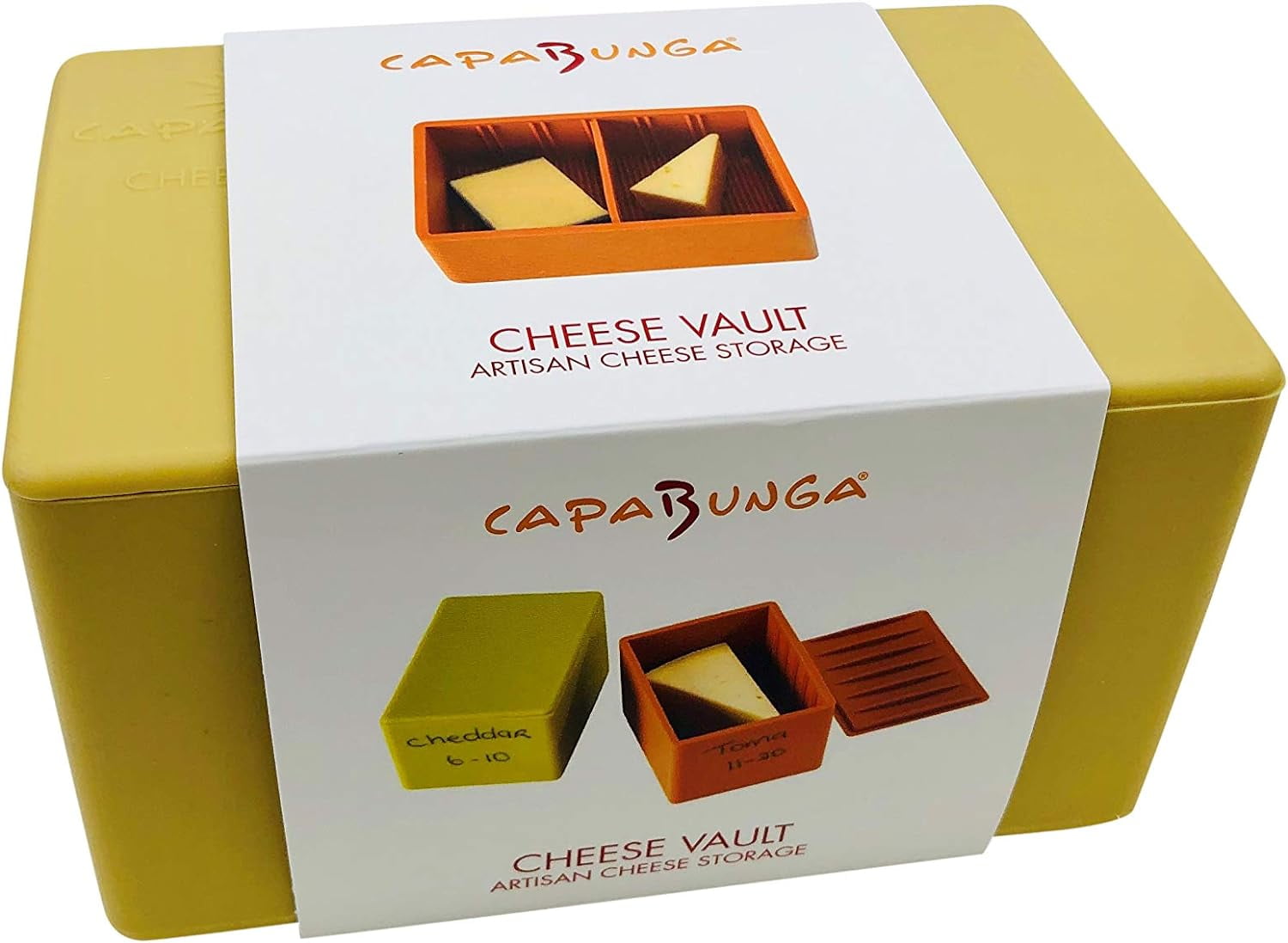 Cheese Vault with Divider - Reusable Artisan Cheese Storage Container ...