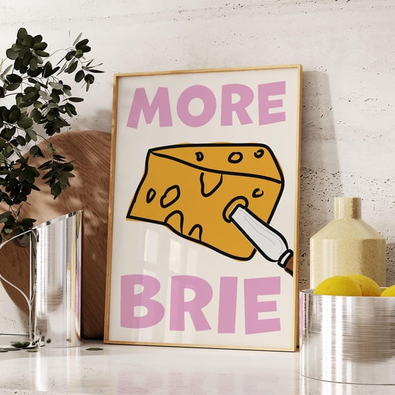 Cheese Wall Art Kitchen Decor Cute Food Illustration Poster Italian ...