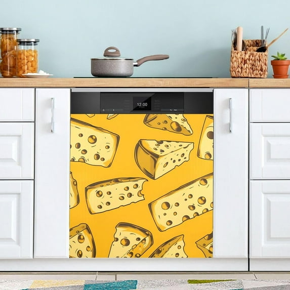 Cheese Yellow Dishwasher Cover Sticker Decorative Refrigerator Wash ...