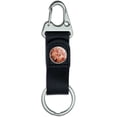 Cheese and Pepperoni Pizza Pie Belt Clip On Carabiner Leather Keychain ...