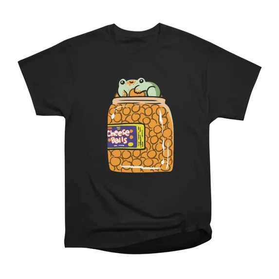 Cheese balls barrel with cute frog on top T-Shirt Tee Gift For Him ...