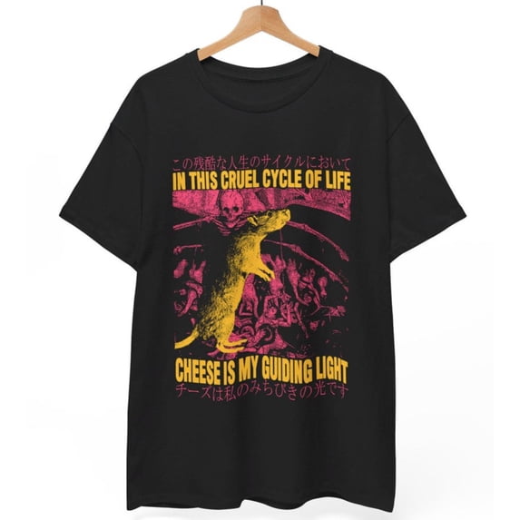 Cheese is My Guiding Light Rat T-Shirt | Funny Meme Tee | Wholesome ...