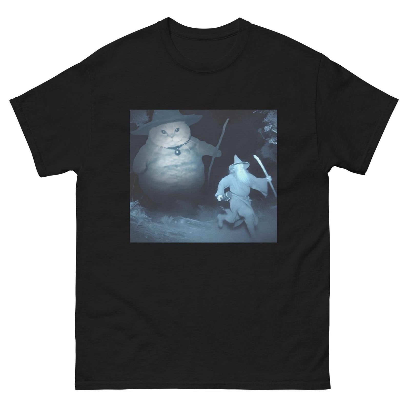 Cheeseball the Wizard T-Shirt - Funny AI Meme Cat - Giant Magic Cat ...