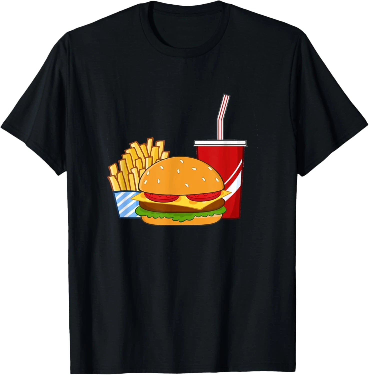 Cheeseburger Fries Soda Fast Food Meal T-Shirt - Walmart.com