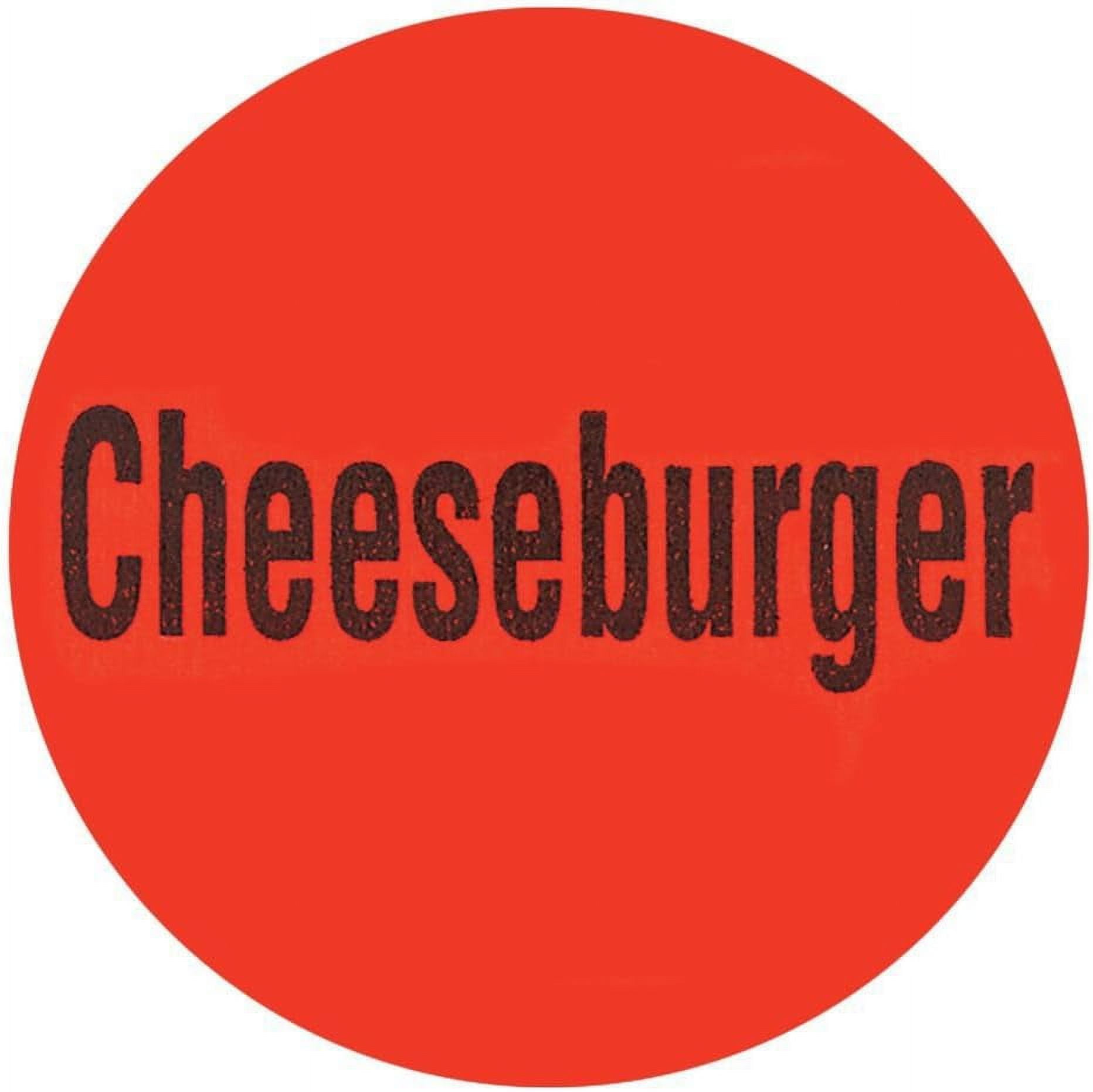 Cheeseburger Label Deli Dot Packaging Labels Black Imprint - 1"Dia 1000 ...