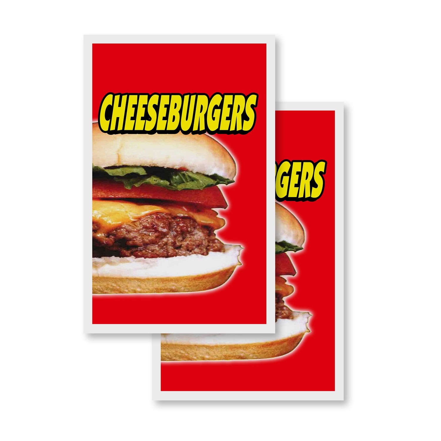 Cheeseburgers (2-PACK) 24" x 36" Vinyl Decals | Sign Insert Peel ...