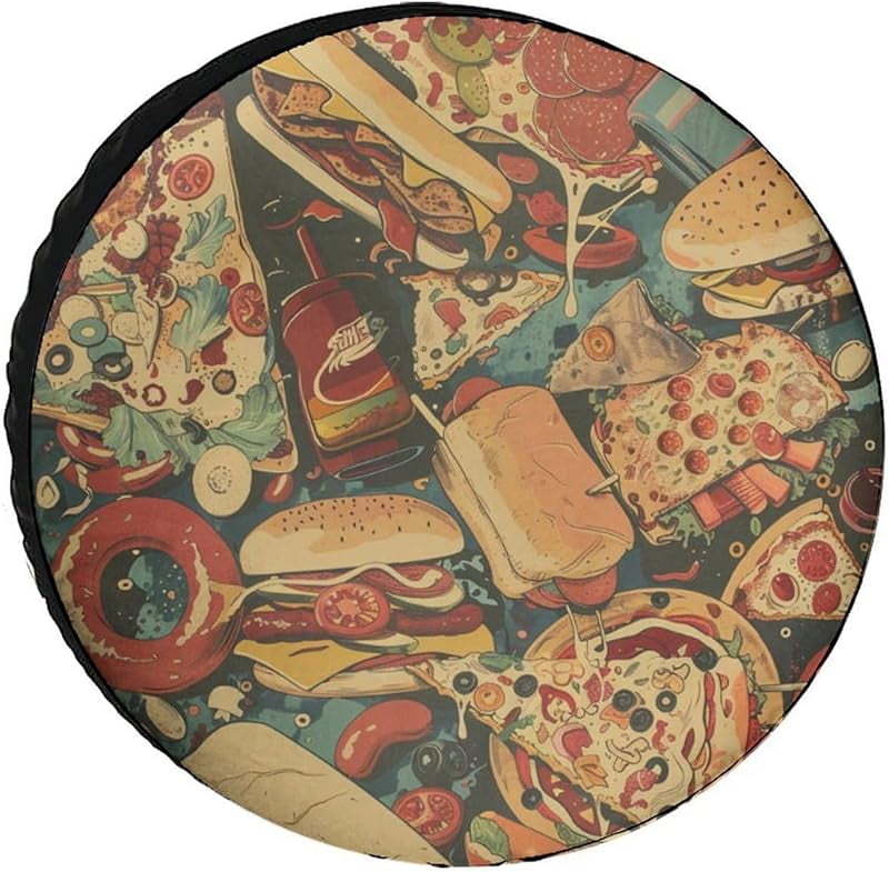 Cheeseburgers Hot Dogs PizzaOxford Cloth Tire Covers Can Easily Cope ...