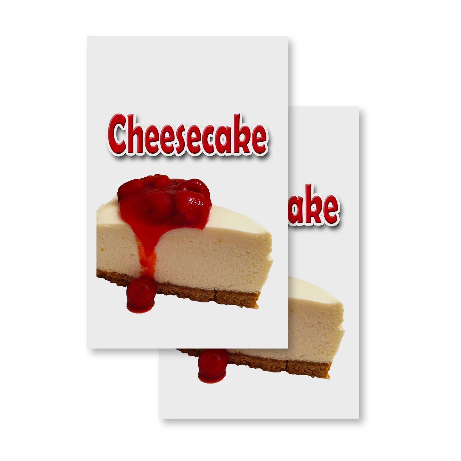 Cheesecake (2-PACK) 24" x 36" Vinyl Decals | Sign Insert Peel & Stick ...