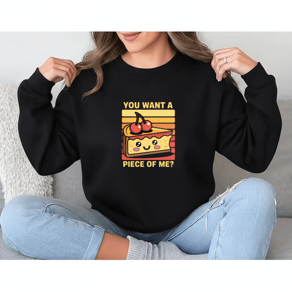 Cheesecake Day Funny You Want A Piece Of Me Quote Sweatshirt, up to ...