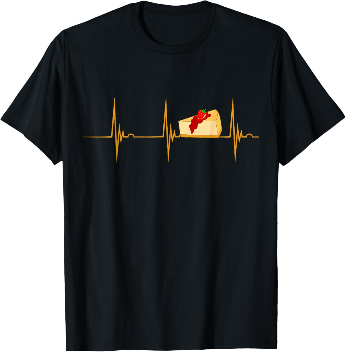 Cheesecake Dessert Cheese Cake Heartbeat EKG Pulseline T-Shirt100 ...