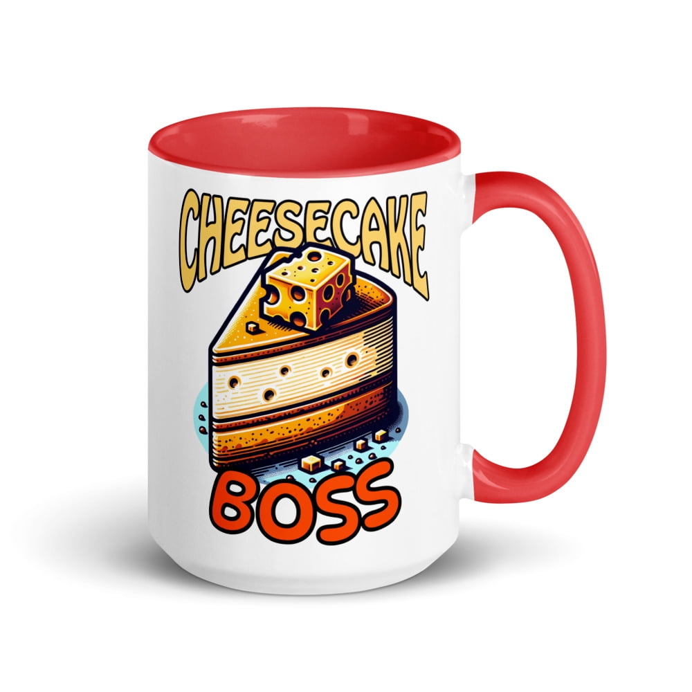 Cheesecake Dessert Lover Mug with Color Inside, Cheesecake Boss (Red ...
