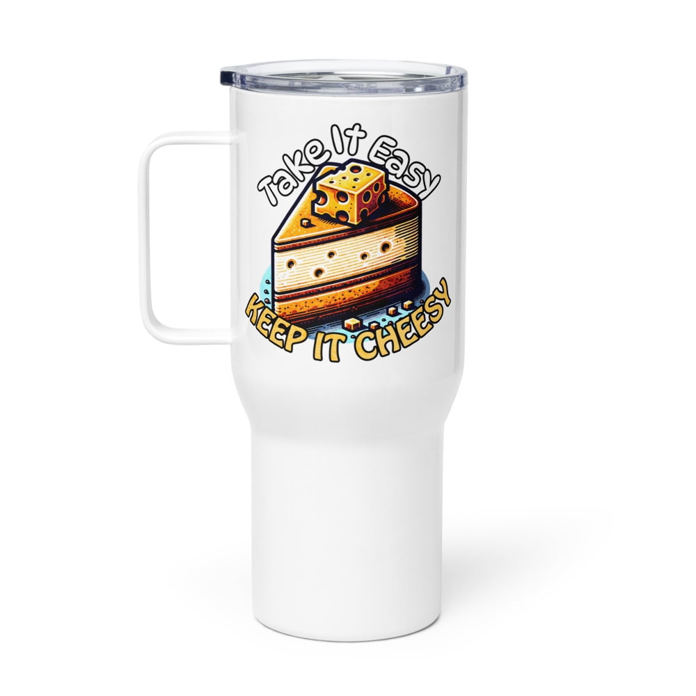 Cheesecake Dessert Lover Travel Mug with a Handle, Take It Easy Keep It ...