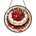 Cheesecake Dessert Stained Glass Suncatcher Window Hanging Decor, Sweet ...