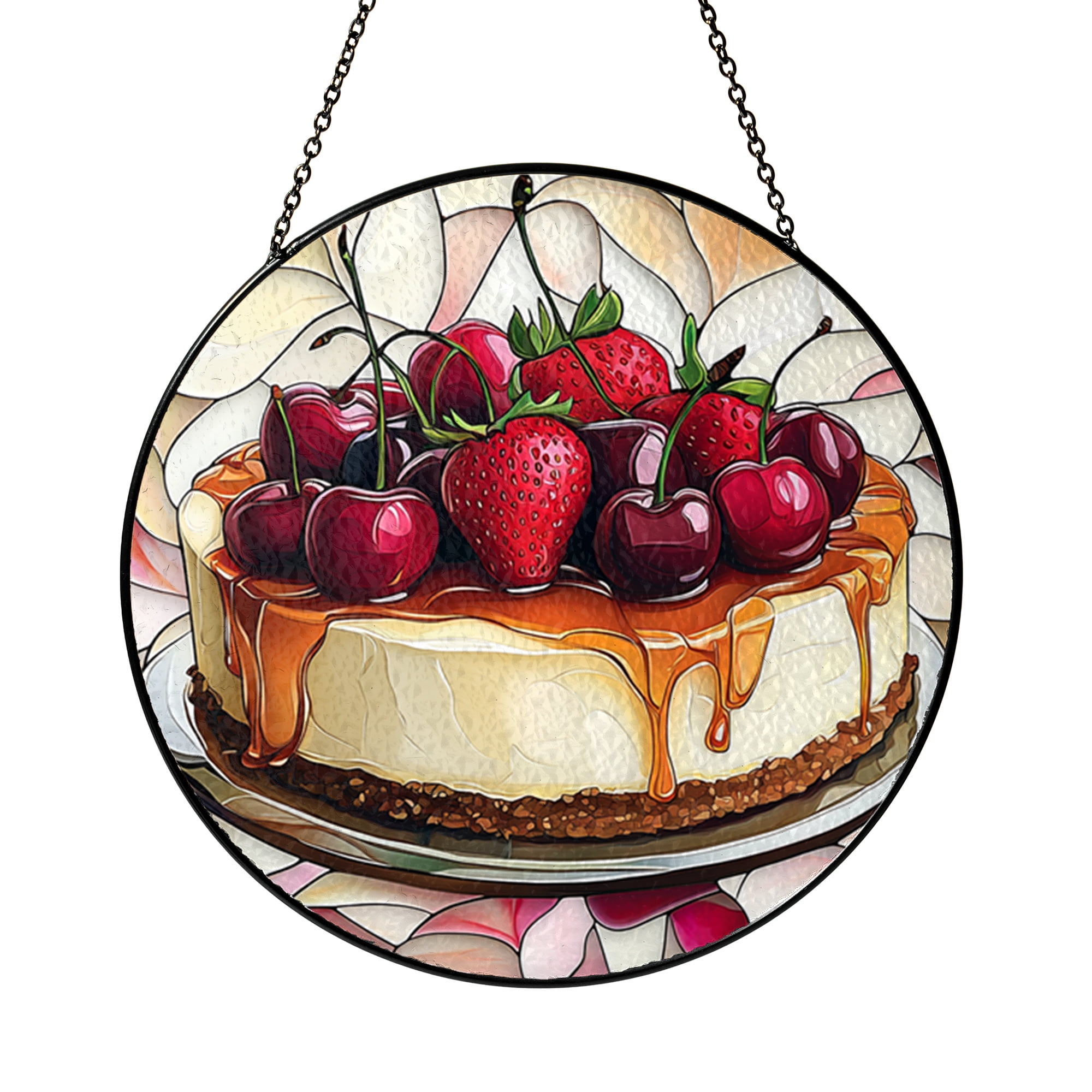 Cheesecake Lover Stained Glass Sun Catcher, Dessert Foodie Window ...
