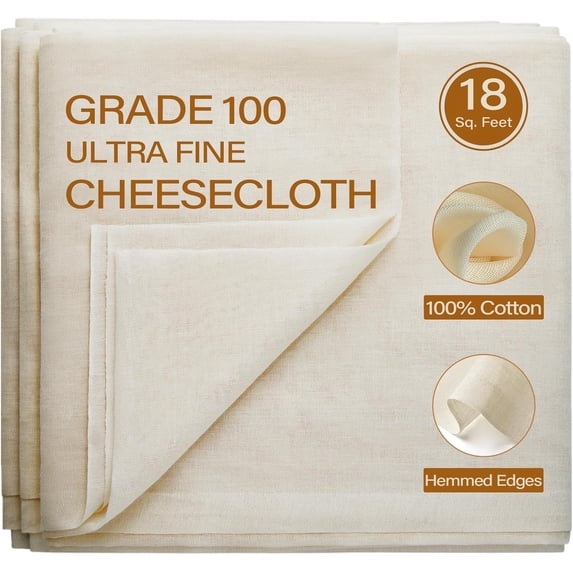 Cheesecloth, 18 Square Feet Grade 100 Cheese Cloths for Straining ...