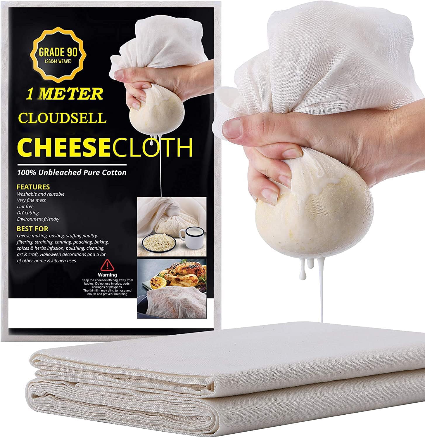 Cheesecloth Muslin Cloth 5 Meter Grade 90 100 Pure Cotton Reusable ...