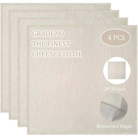 Cheesecloth, Precut 20x20Inch, Grade 90 Hemmed Cheese Cloths for ...