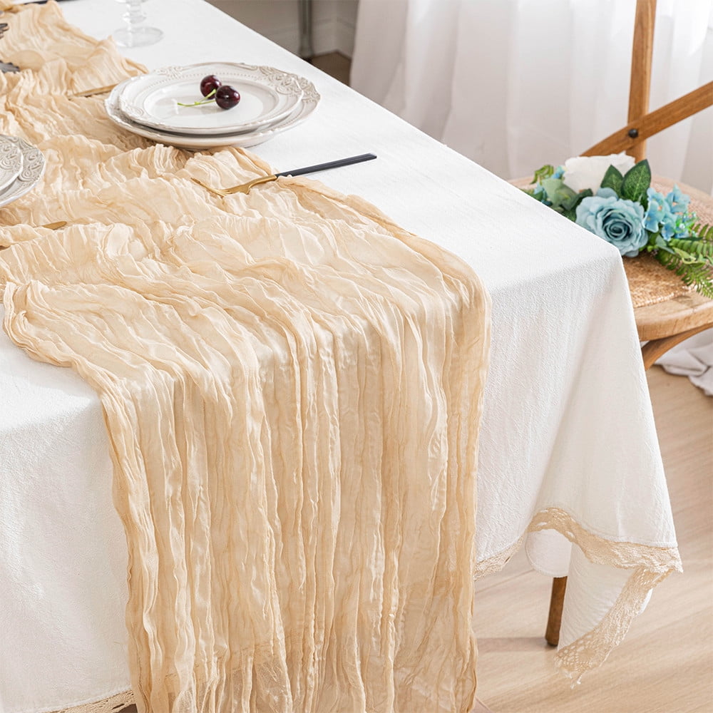Cheesecloth Table Runner 10 ft Boho Gauze Cheese Cloth Table Runner ...
