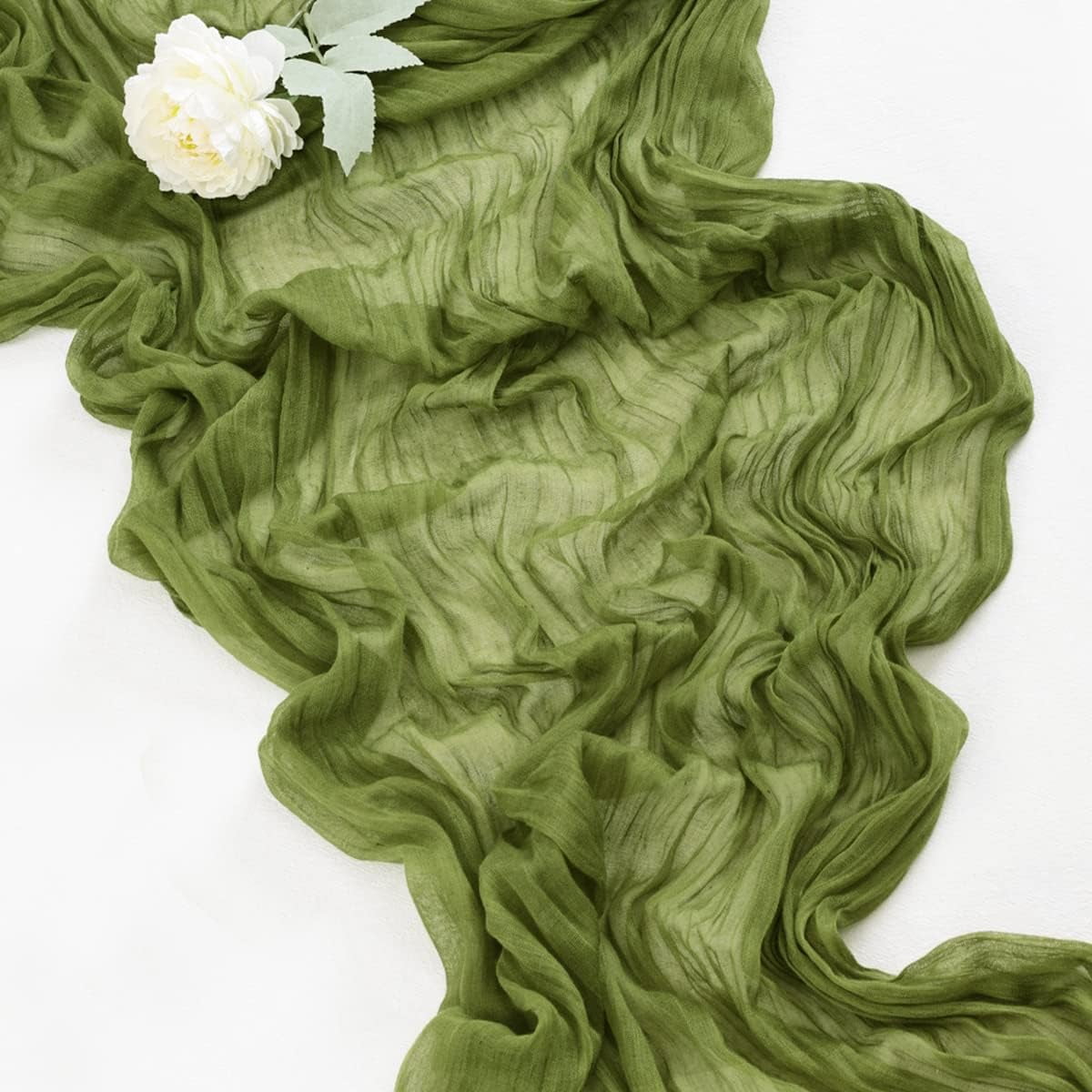 Cheesecloth Table Runner 10Ft Gauze Boho Rustic Campite Green Cheese ...