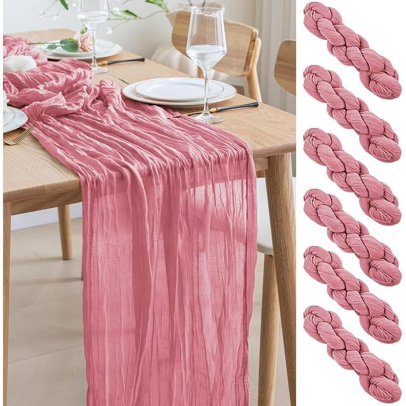 Cheesecloth Table Runner 120 Inches Blushing Pink Boho Gauze Cheese ...