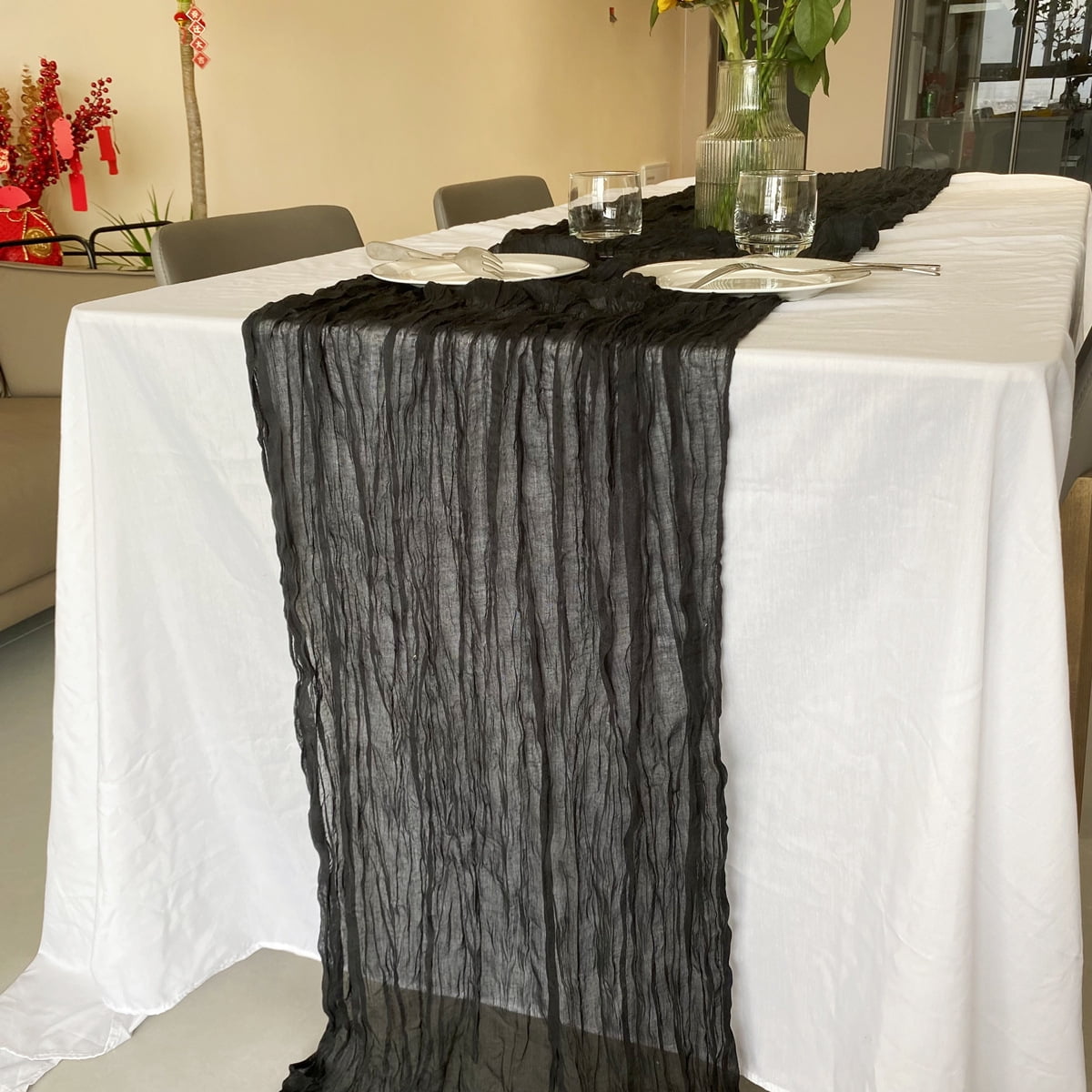Cheesecloth Table Runner 13.2ft Boho Gauze Cheese Cloth Table Runner ...
