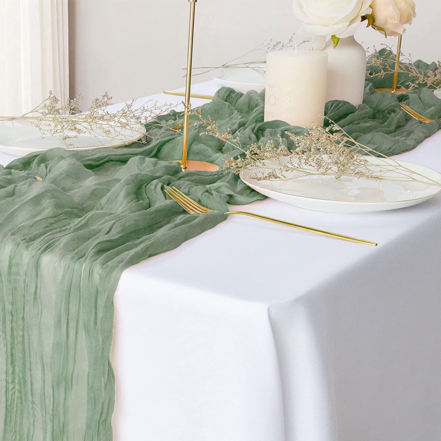 Cheesecloth Table Runner 13.2ft Boho Gauze Cheese Cloth Table Runner ...